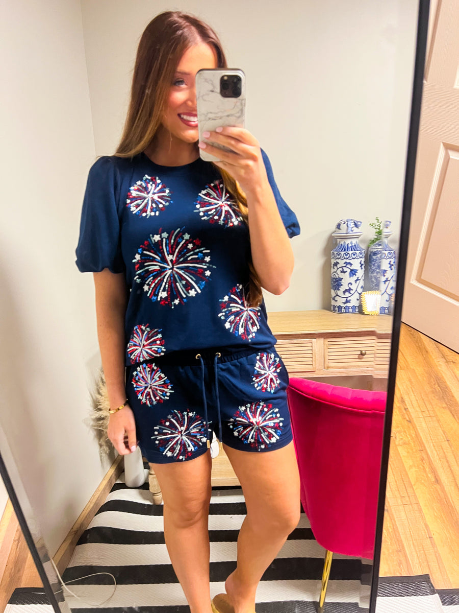 Shorts Fireworks Tina Mary Square – Sunflower Shoppe Boutique